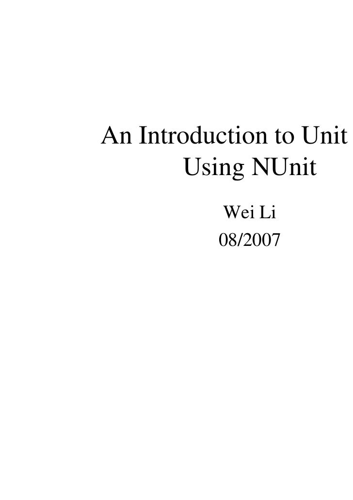 Unit Testing Using Nunit Training Elearning Classes Unit Testing Using Nunit Training Elearning Classes