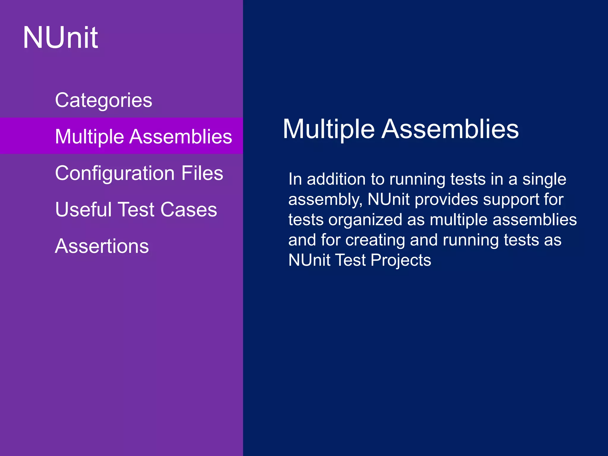 NUnit Features Presentation | PPTX