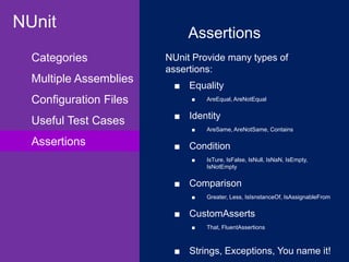 NUnit Features Presentation | PPT