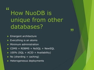 Introduction to NuoDB | PPTX | Databases | Computer Software and Applications