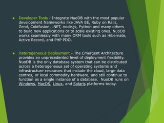 Introduction to NuoDB | PPTX | Databases | Computer Software and Applications