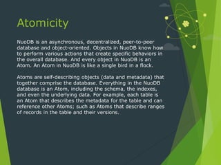 Introduction to NuoDB | PPTX | Databases | Computer Software and Applications