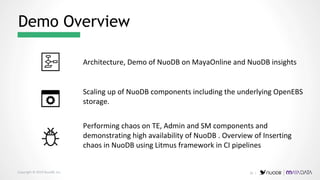 NuoDB + MayaData: How to Run Containerized Enterprise SQL Applications in the Cloud | PDF