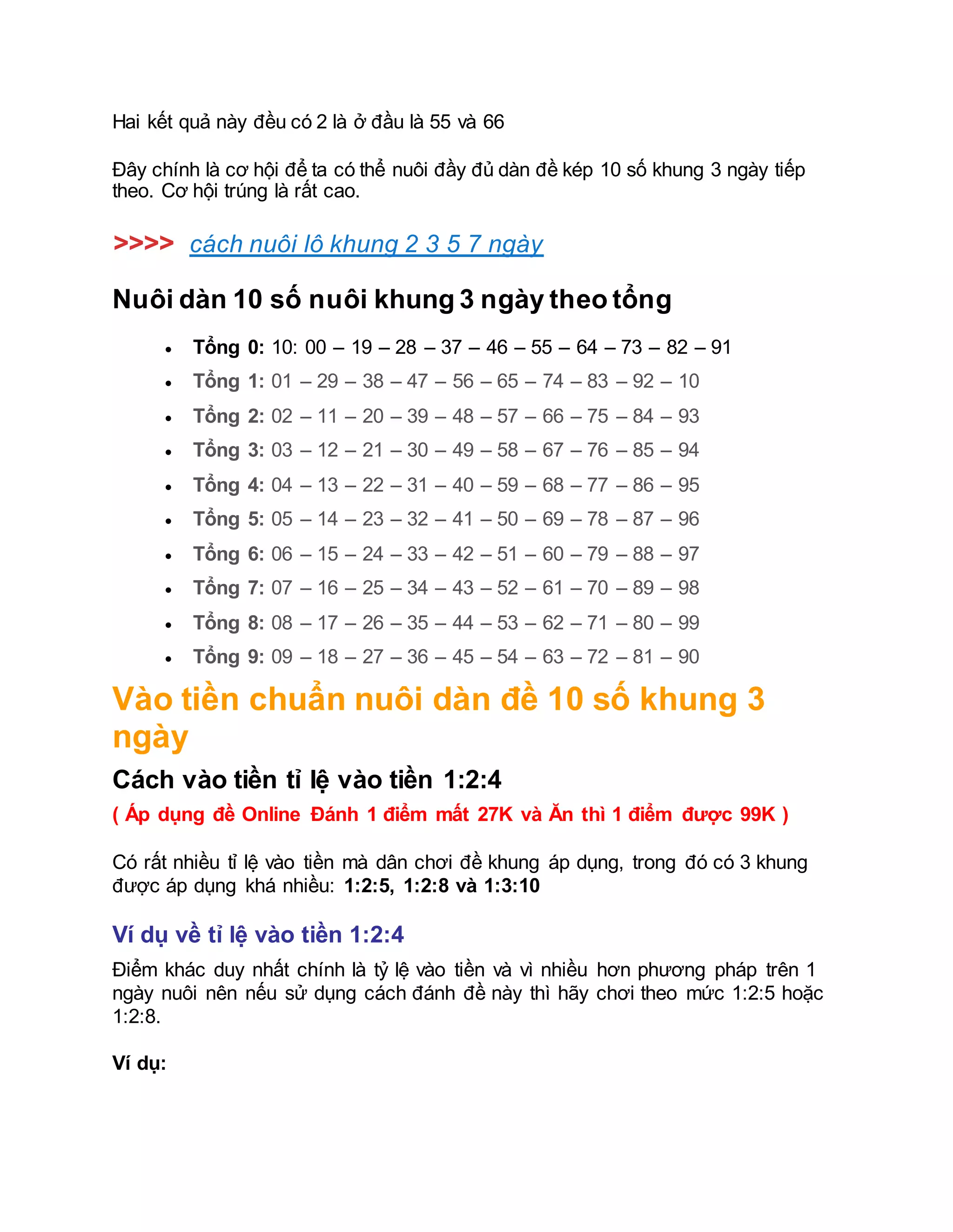 Nuoi dan de 10 so khung 3 ngay | PDF