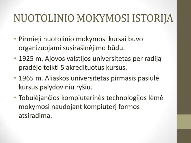 Nuotolinis mokymasis | PPT