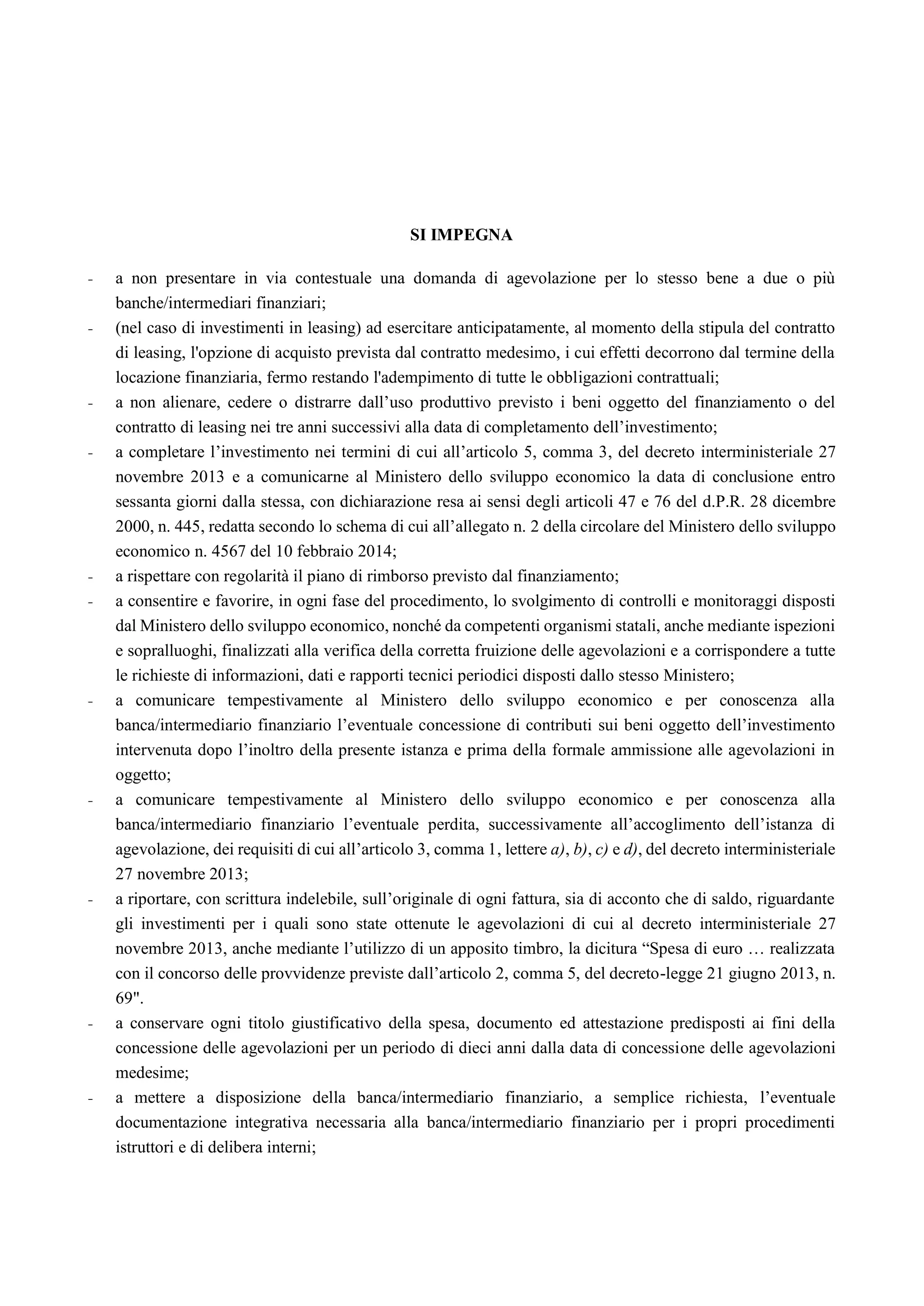 Nuova Sabatini: modulo di domanda | PDF
