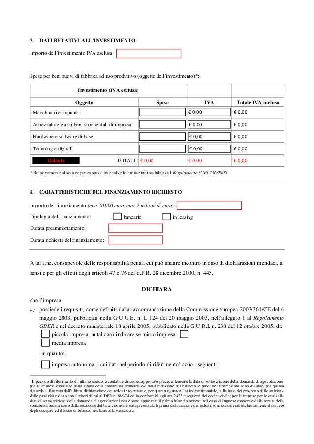 Nuova Sabatini Modulo Di Domanda