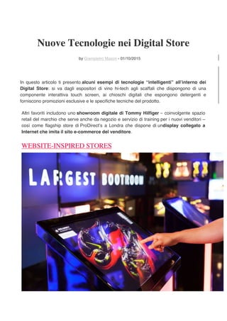 Nuove Tecnologie nei Digital Store | PDF