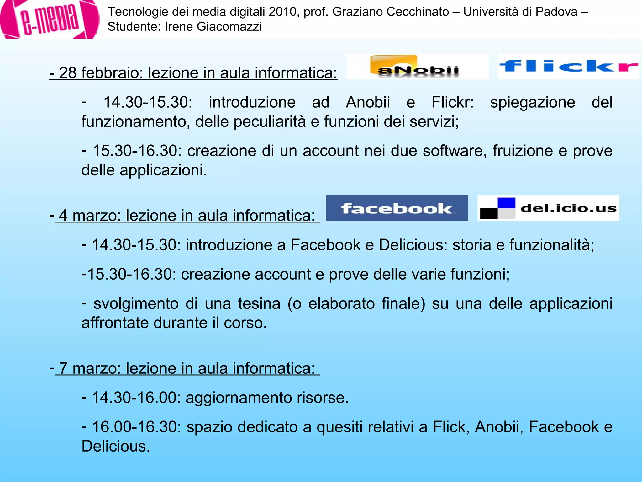 Progettazione di un intervento formativo: utilizzare i social software nella didattica | PPT ...