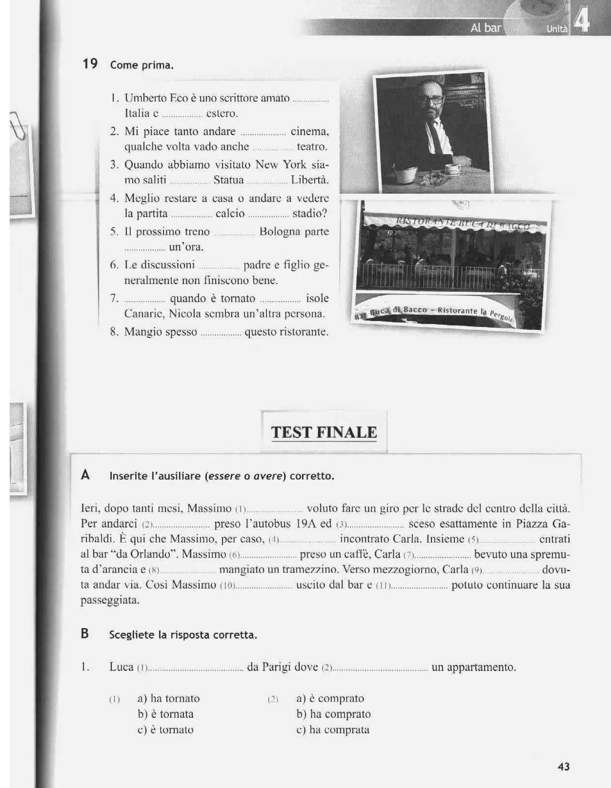 Quaderno degli esercizi - Nuovo progetto italiano 1 | PDF