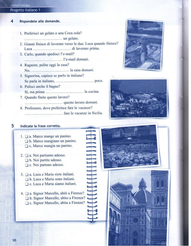 Quaderno degli esercizi - Nuovo progetto italiano 1 | PDF