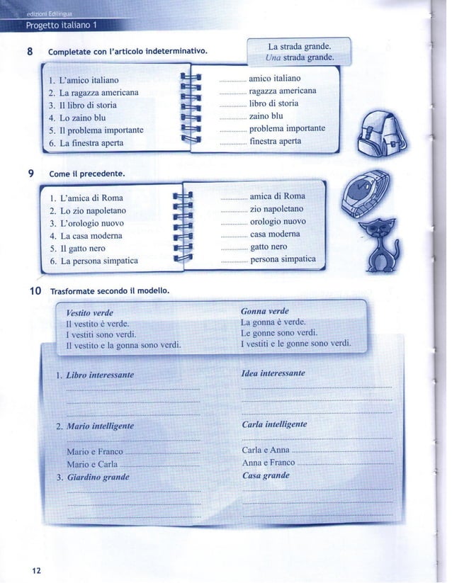 Quaderno degli esercizi - Nuovo progetto italiano 1 | PDF