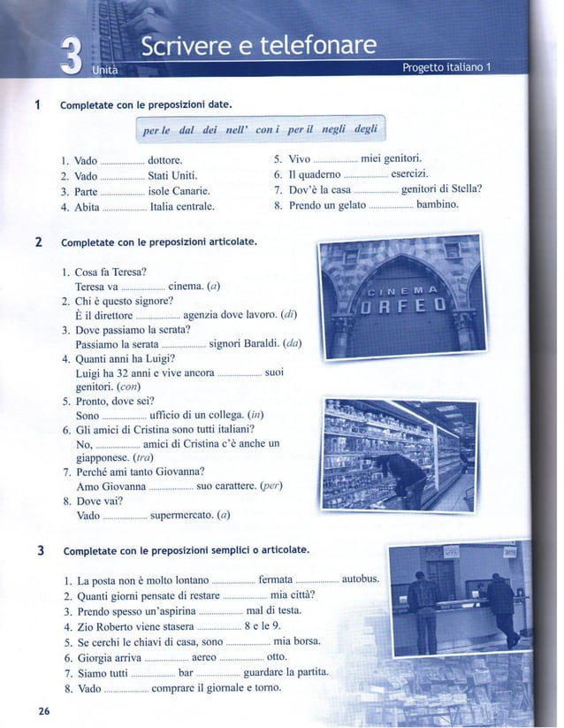 Quaderno degli esercizi - Nuovo progetto italiano 1 | PDF