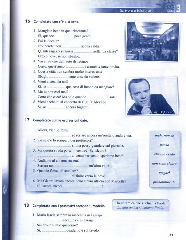 Quaderno degli esercizi - Nuovo progetto italiano 1 | PDF