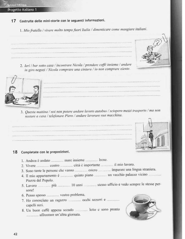 Quaderno degli esercizi - Nuovo progetto italiano 1 | PDF