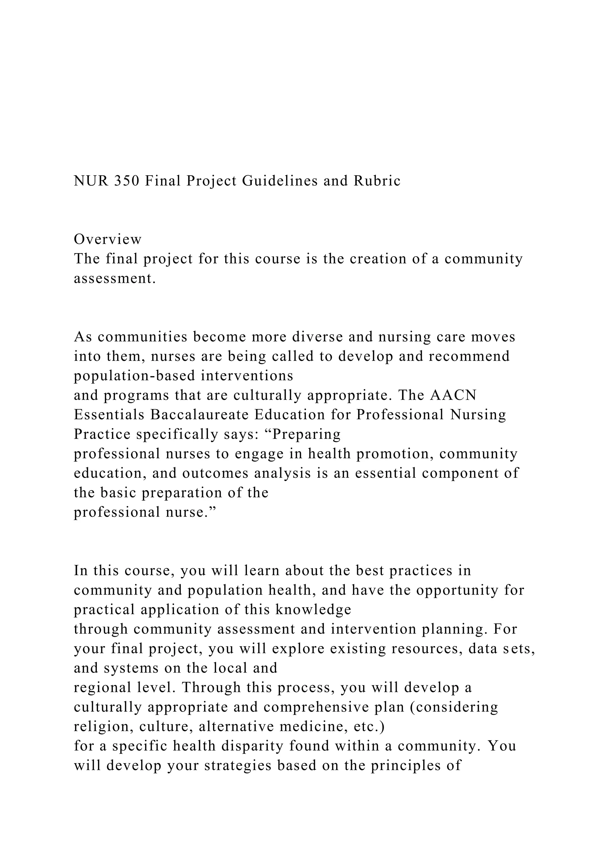 NUR 350 Final Project Guidelines and Rubric Overview .docx