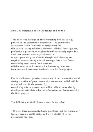 NUR 350 Final Project Guidelines and Rubric Overview .docx