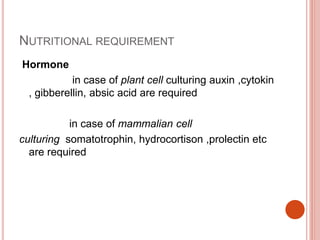 Nurational requirment growth and metabolism of cell | PPTX