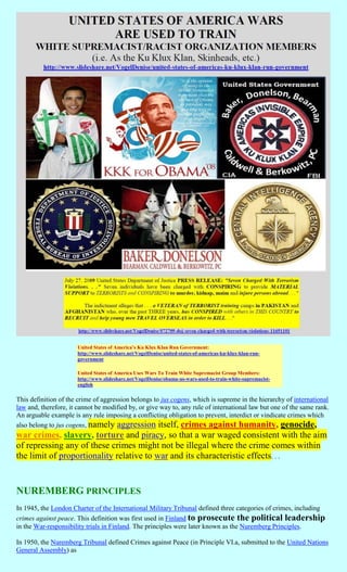 NUREMBERG - Crimes Against Humanity/Crimes Against Peace (For ...