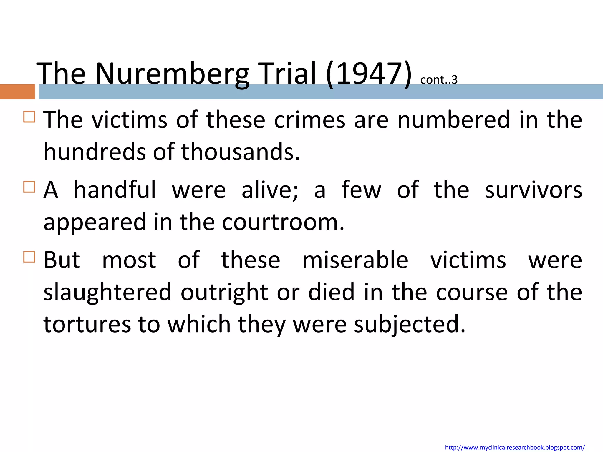 Nuremberg code | PPT