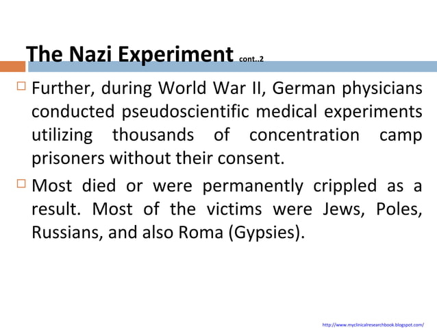 Nuremberg code | PPT | Infectious Diseases | Diseases and Conditions