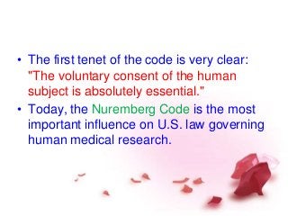 Nuremberg code.vijit | PPT