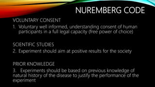 Nuremberg code presantation | PPTX