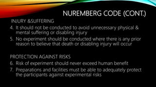 Nuremberg code presantation | PPTX