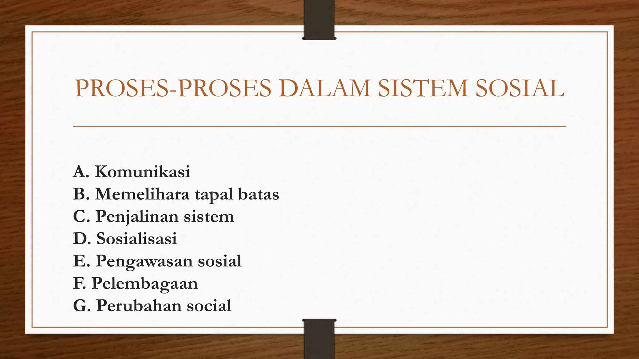 SISTEM SOSIAL | PPT
