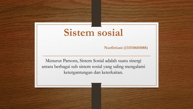 SISTEM SOSIAL | PPT