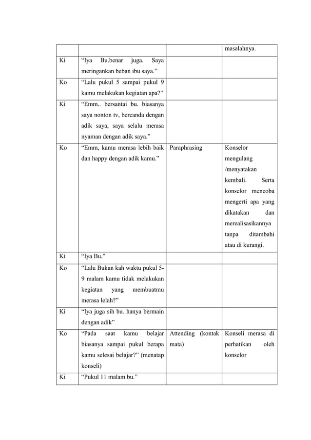 VERBATIM PADA KONSELING | PDF