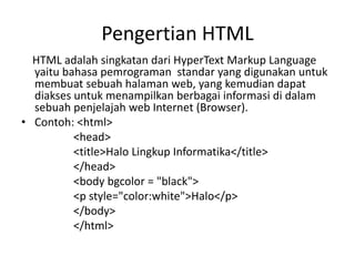 pengertian URL,HTML, dan Hyperlink beserta contohnya | PPTX