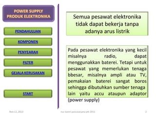 power supply peralatan elektronika | PPT