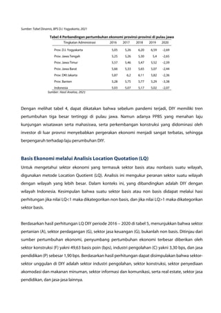 Analisis Ekonomi Provinsi D.I. Yogyakarta Tahun 2021 | PDF