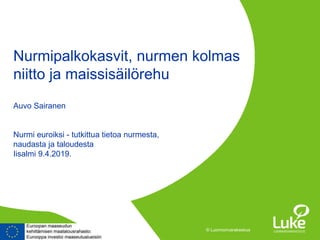 Nurmipalkokasvit Nurmen Kolmas Niitto Ja Maissisäilörehu Auvo