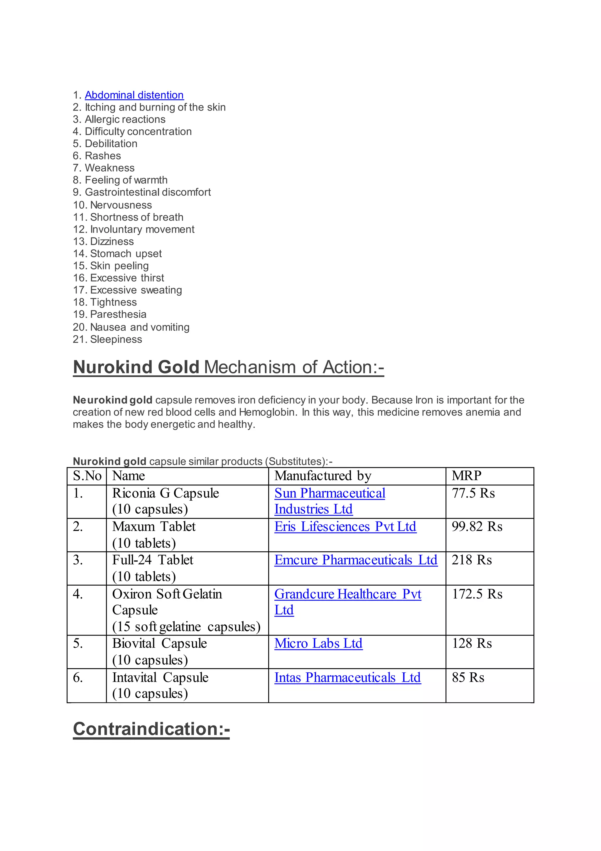 Nurokind gold mutivitamin and minerals | DOCX