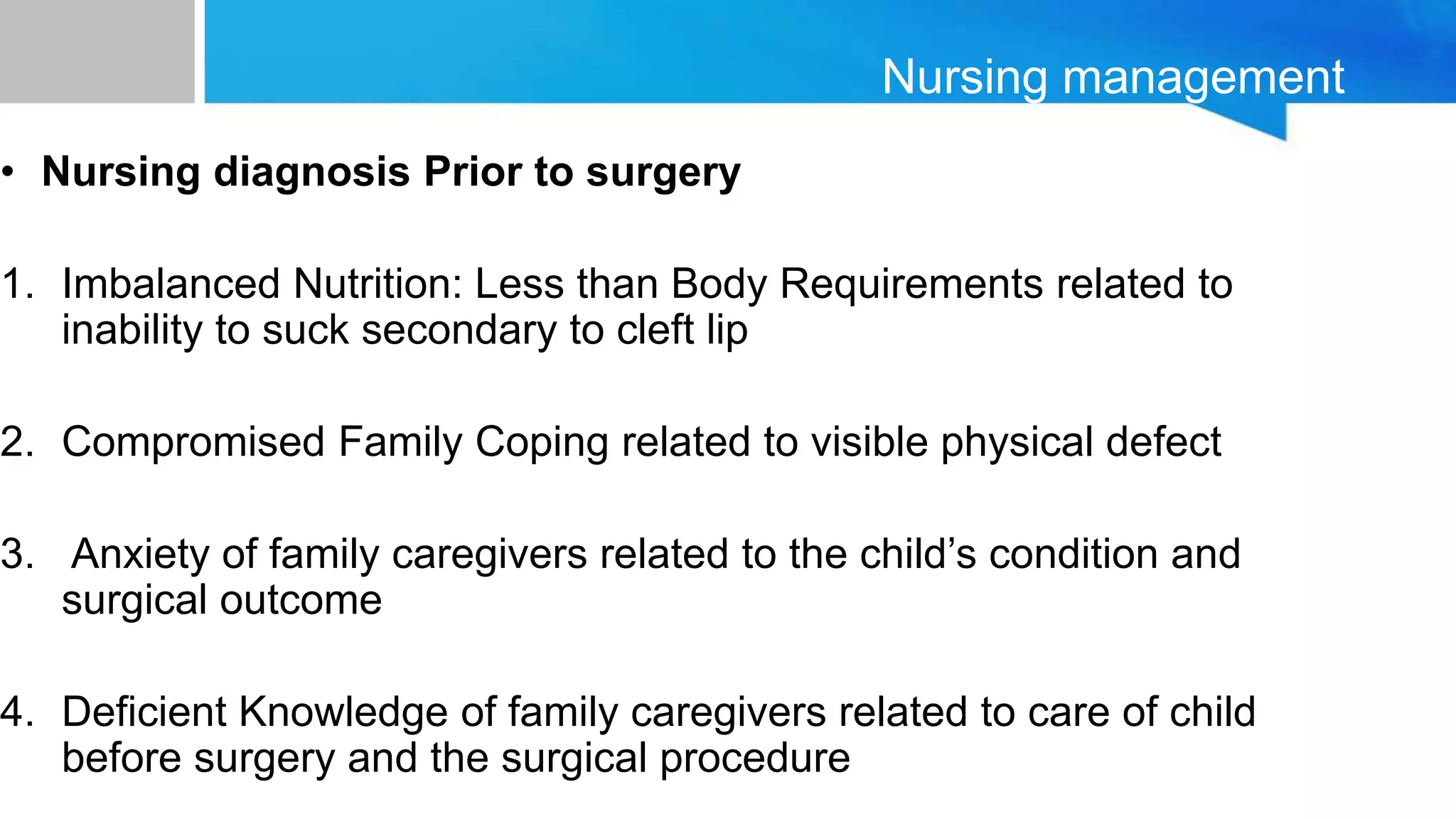 Omphalocele/Exomphalos, cleft palate & Oesophageal atresia and Nursing ...