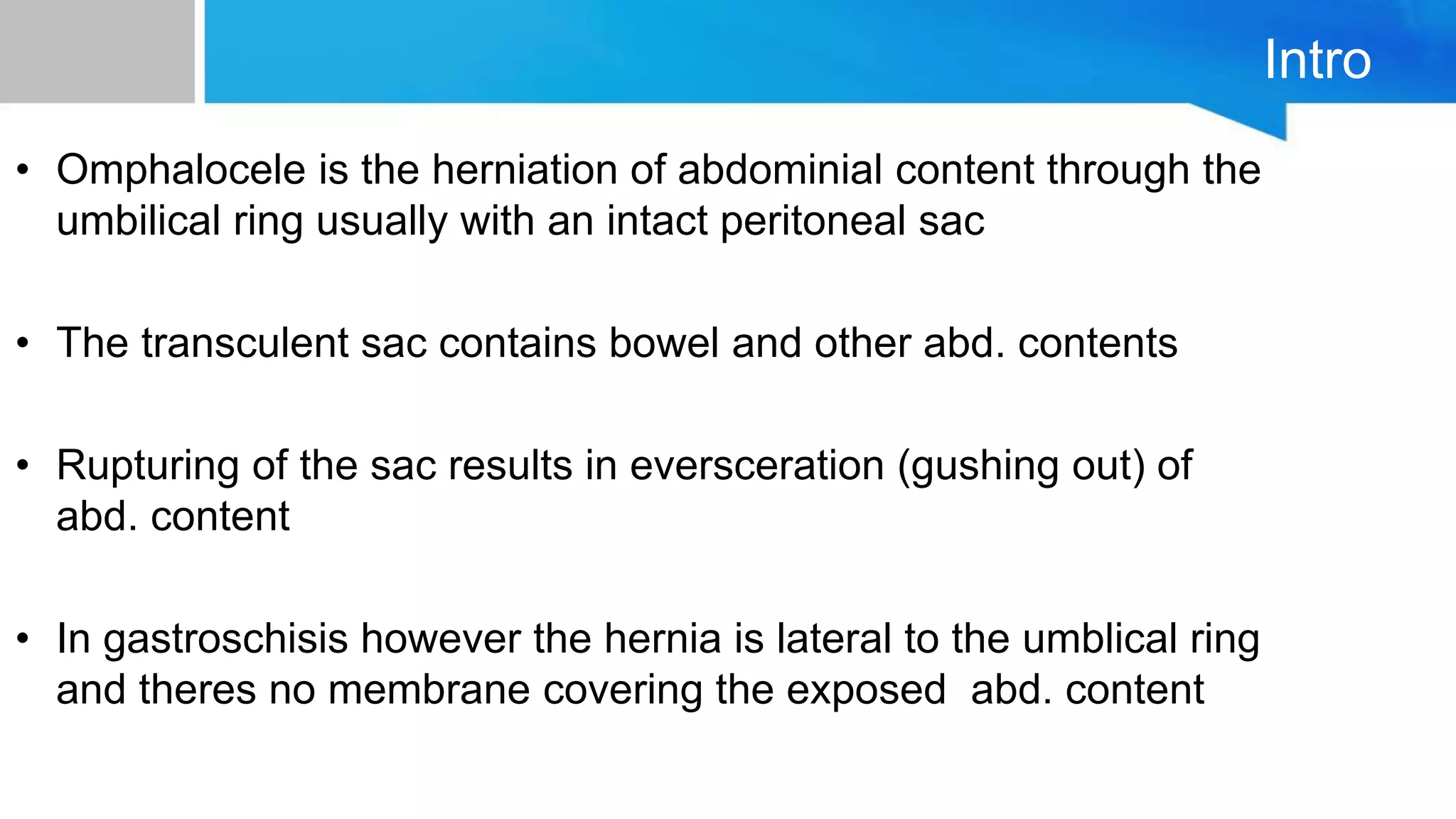 Omphalocele/Exomphalos, cleft palate & Oesophageal atresia and Nursing ...