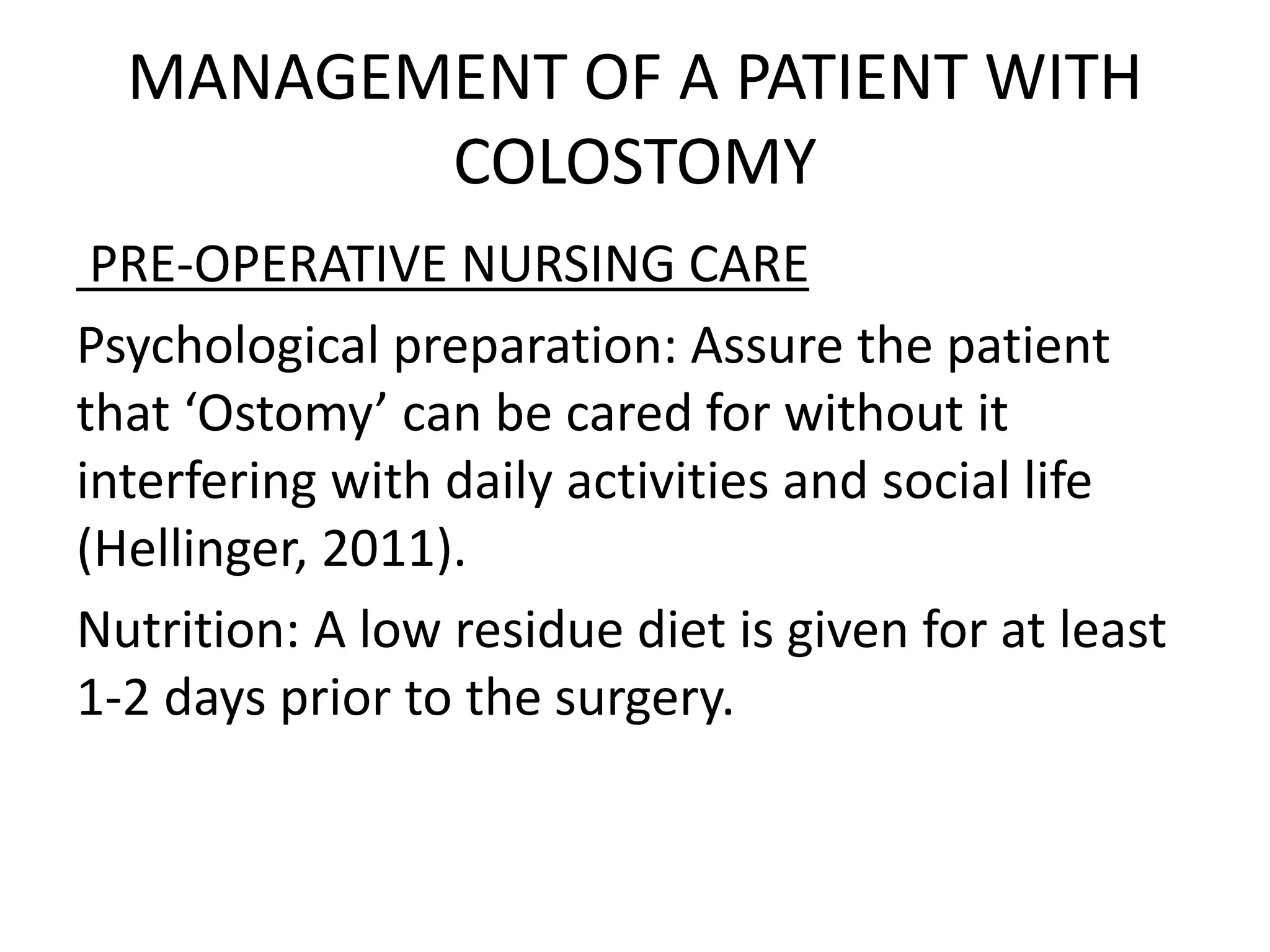 Nursing Care for Colostomy | PPTX