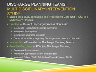 Nurs 465 wiki powerpoint (discharge) v.final (1) | PPT
