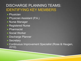 Nurs 465 wiki powerpoint (discharge) v.final (1) | PPT