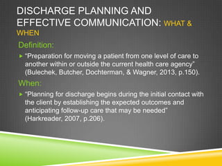 Nurs 465 wiki powerpoint (discharge) v.final (1) | PPT