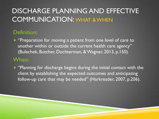 Nurs 465 wiki powerpoint (discharge) v.final (1) | PPTX