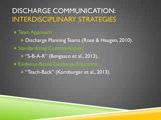 Nursing 465 Discharge Planning Communication Presentation | PPTX