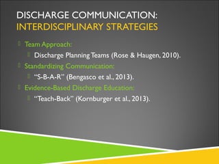 Nurs 465 wiki powerpoint (discharge) v.final(revision 1) | PPT