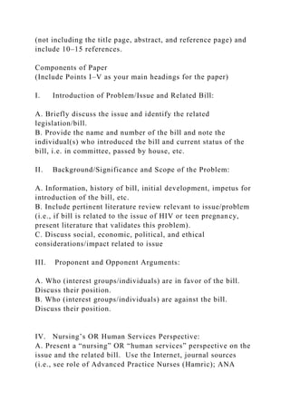 NURS 501Health Policy Issue Paper Grading RubricNURS 501.docx