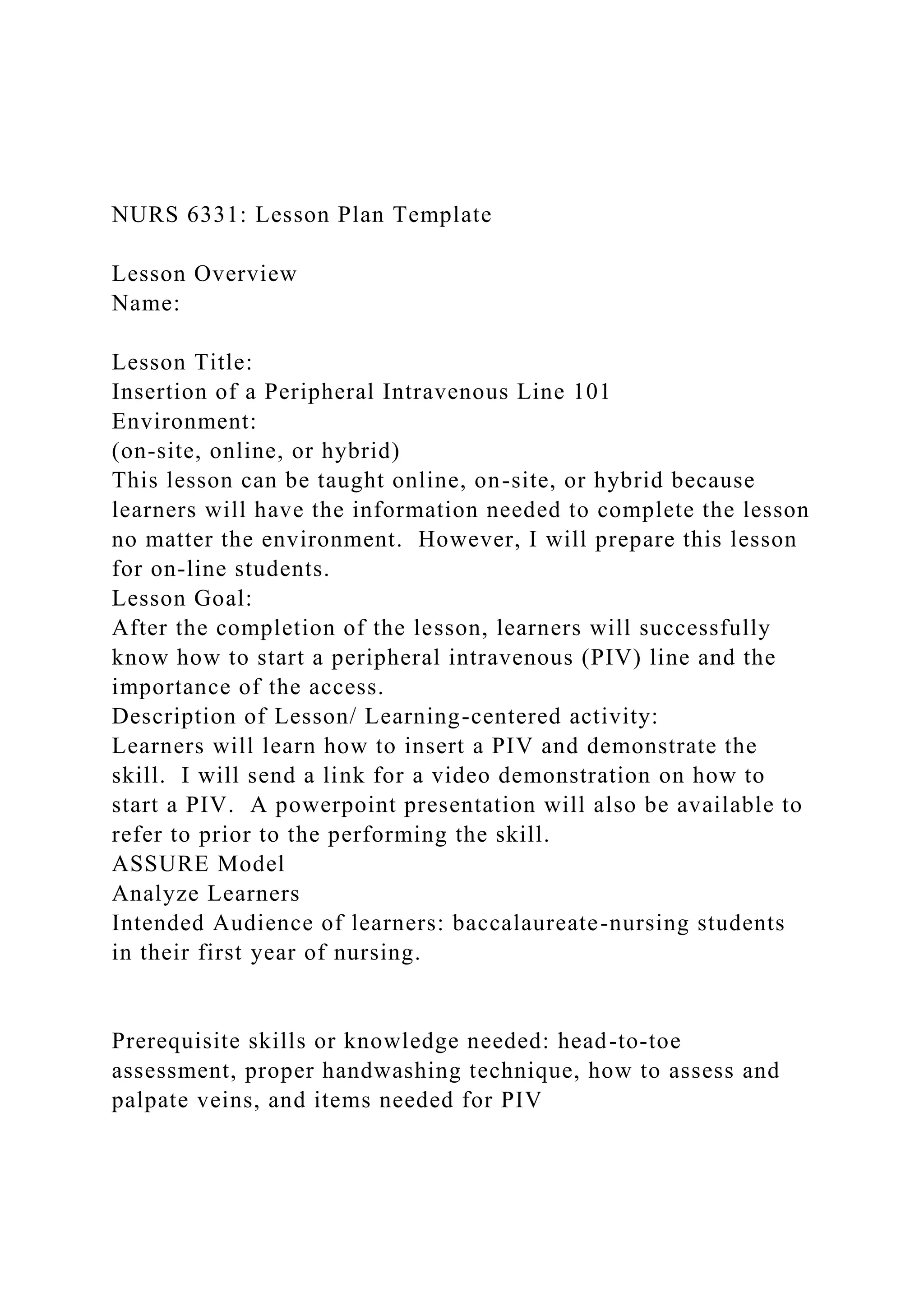 NURS 6331 Lesson Plan TemplateLesson OverviewNameLes.docx