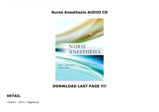 Nurse Anesthesia AUDIO CD | PDF