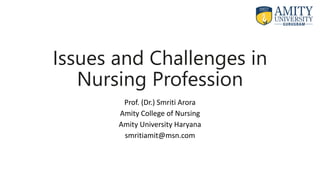 Issues and Challenges in Nursing Profession | PDF