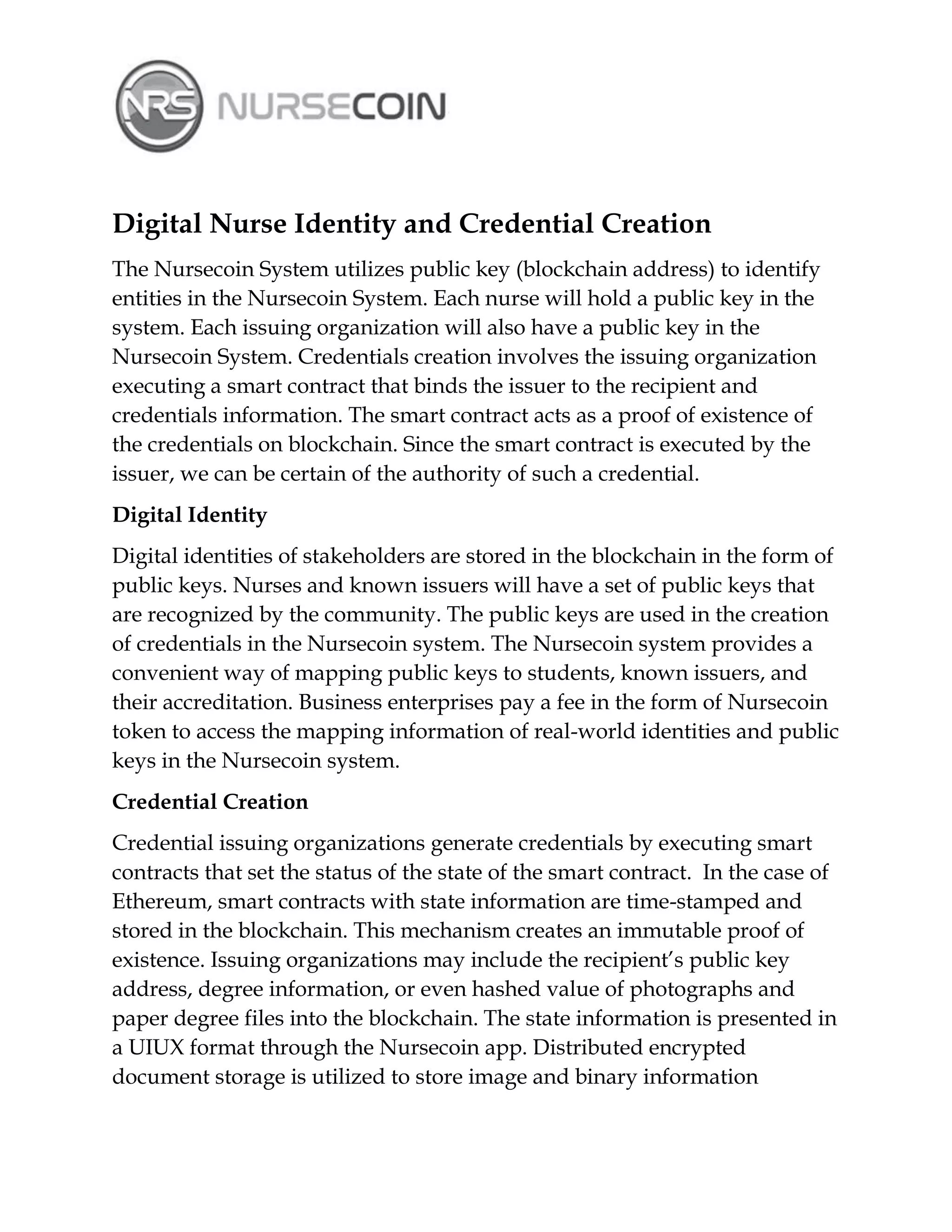 Nursecoin technology platform overview | PDF | Internet | Computing